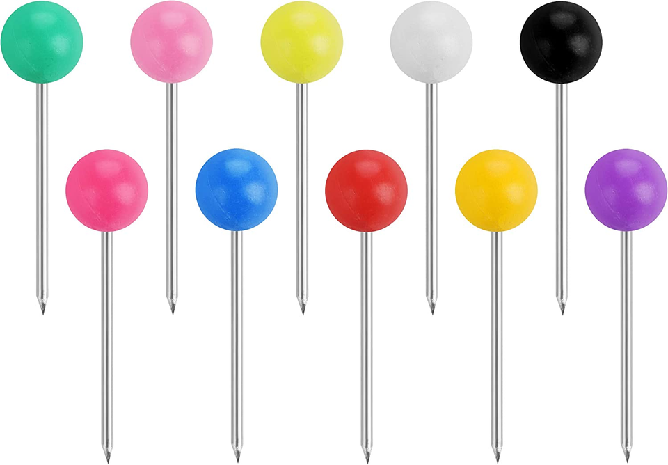 Mr. Pen- Map Pins Push Pins for Cork Board 600 Pack 10 Colors Straight ...