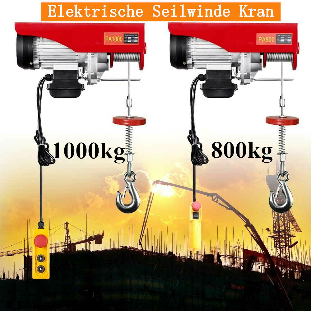 800/1000kg Electric Winch Scaffold Hoist Winch Crane Garage Workshop ...
