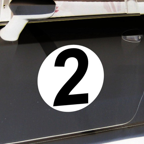 2 Sticker 20cm Start Number 2 Digit Racing Car Motor Sport Go-Kart ...