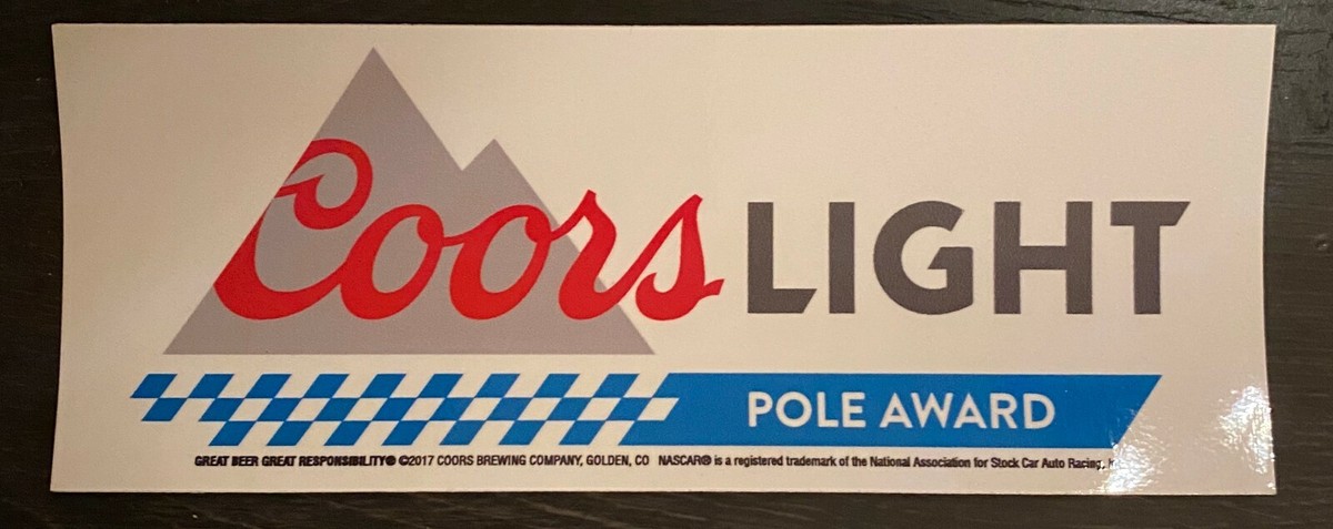 Nascar Coors Light Logo Coors Light Plastic NASCAR Hood Advertisement