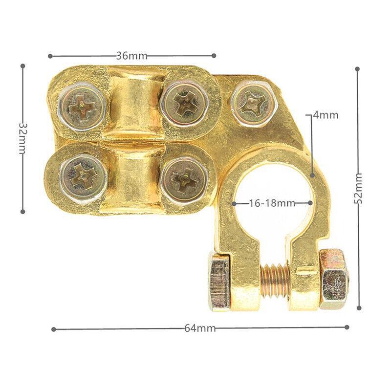 2PCS Brass Heavy Duty Battery Top Post Cable Terminal Wire Terminals M6 ...