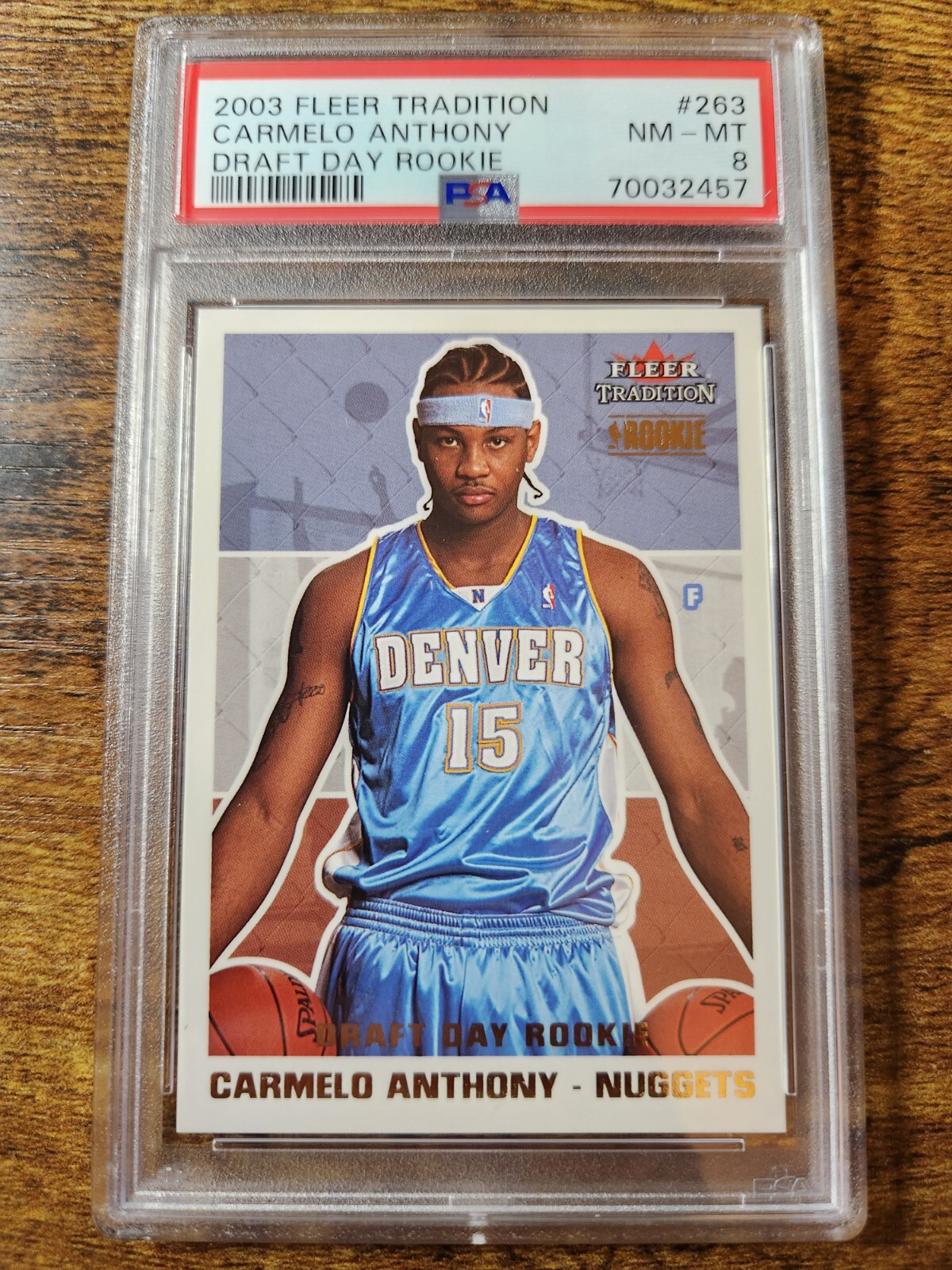 2003-04 Fleer Tradition Carmelo Anthony Draft Day Rookie 223/375 RC PSA 8 #263 | eBay