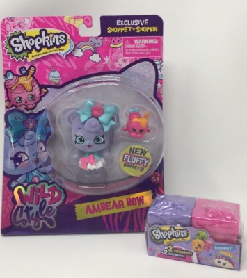 Shopkins Shoppets Wild Style Ambear Bow Bear Honey Pots Bonus 2 ...
