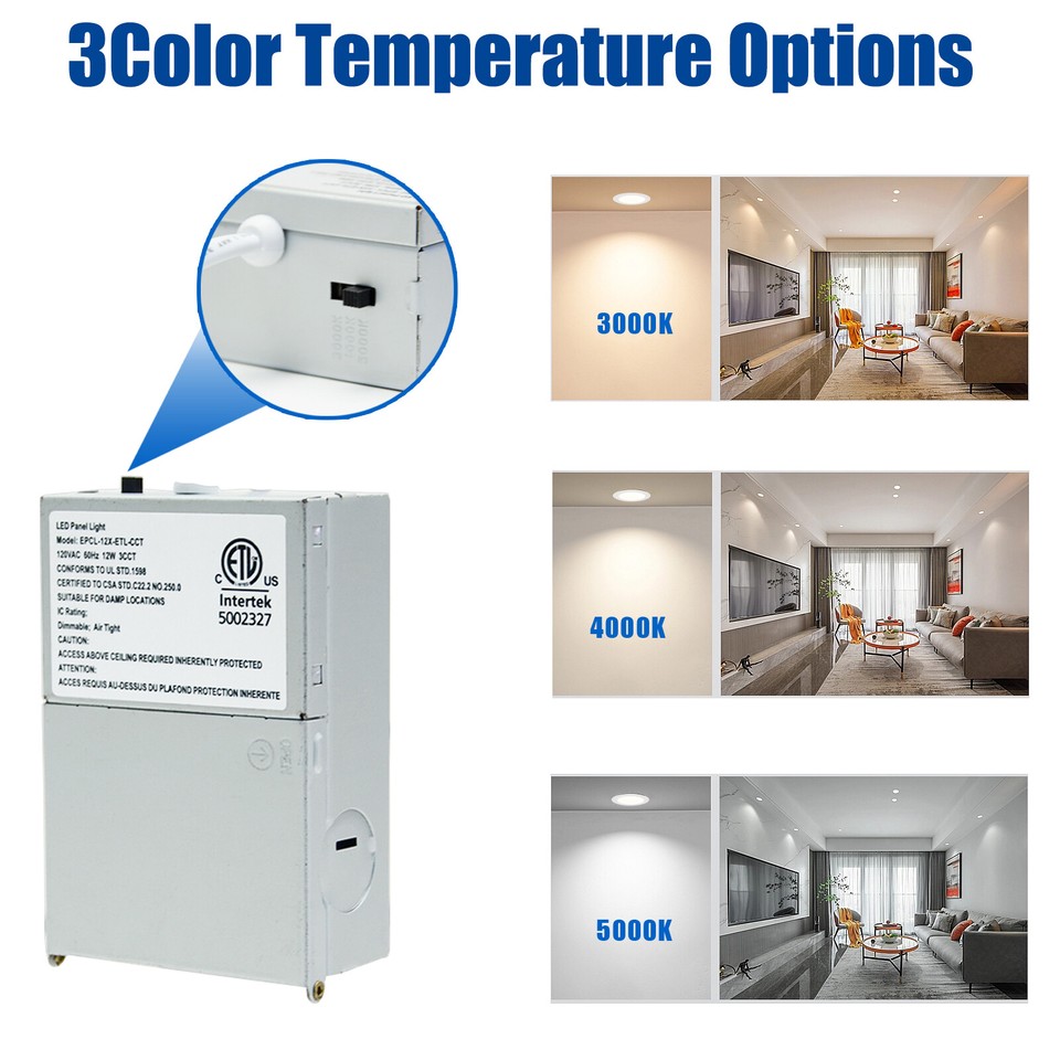 6 Pack Recessed Led Retrofit Downlight, 6 Inch, 12 Watt, Smooth Trim ...