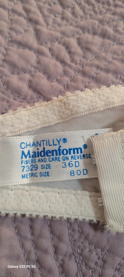 Chantilly Maidenform White Bra Size 36D 7329 Metric 80D Tagged | eBay