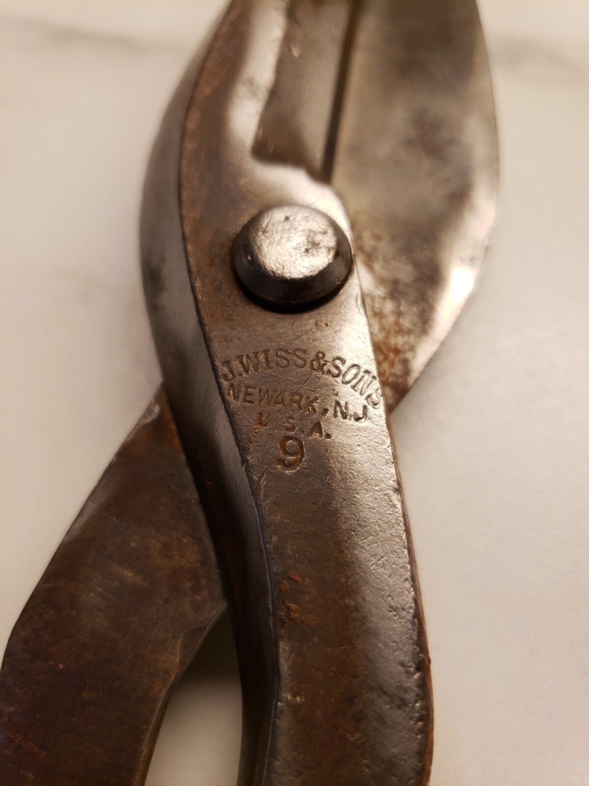 Vintage WISS USA #9 High Carbon Inlaid Blades 13" Tin Snips Sheet Metal ...