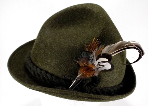 Capo Green Felt Alpine Hat Austria Tyrolean Bavarian Capello Trilby ...