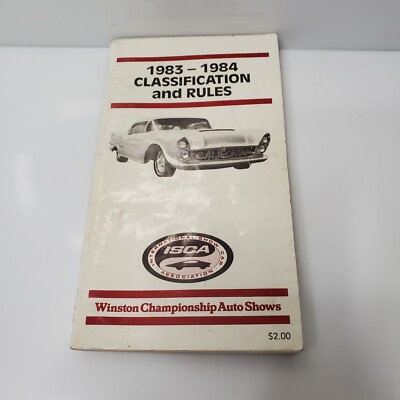 Vintage 1983-84 International Show Car Association Classification And ...