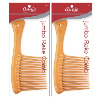 ANNIE JUMBO RAKE COMB #23 FOR 2 PCS (BONE,BK,RED AVAILABLE) WITH FREE ...