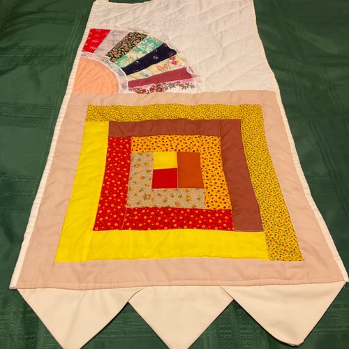 Patchwork Quilted Cotton Wall Hanging Banner 18" x 36" with Dowel Rod ...