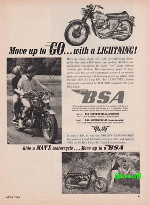BSA Motorcycle Print AD VINTAGE - You Choose | eBay