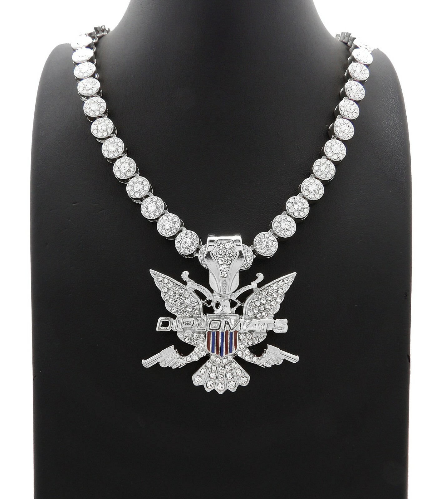 New Iced Diplomats Pendant 8mm/18",20" Cluster Chain Hip Hop Necklace ...