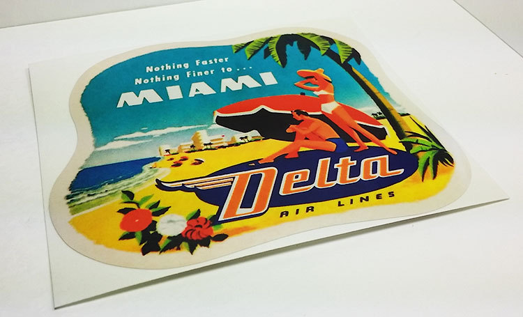 Delta Airlines Miami Vintage Style Travel Decal / Vinyl Sticker ...