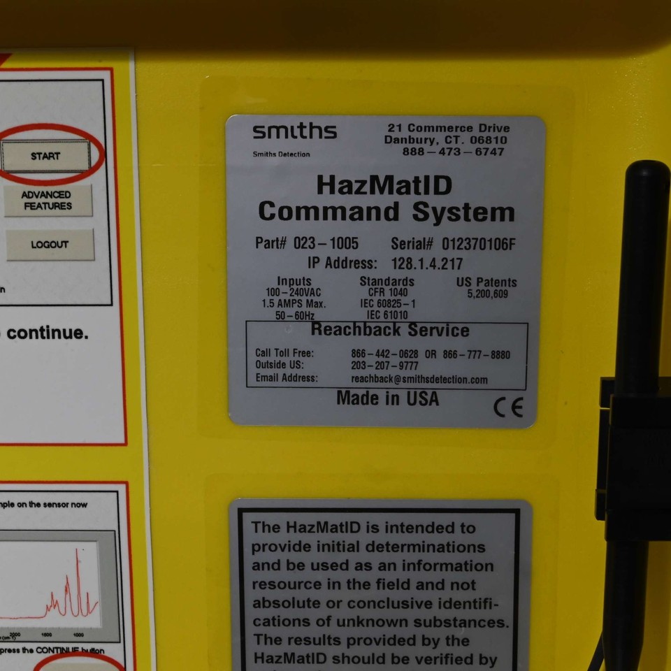 Smiths Detection 023-1005 HazmatID Command System | eBay