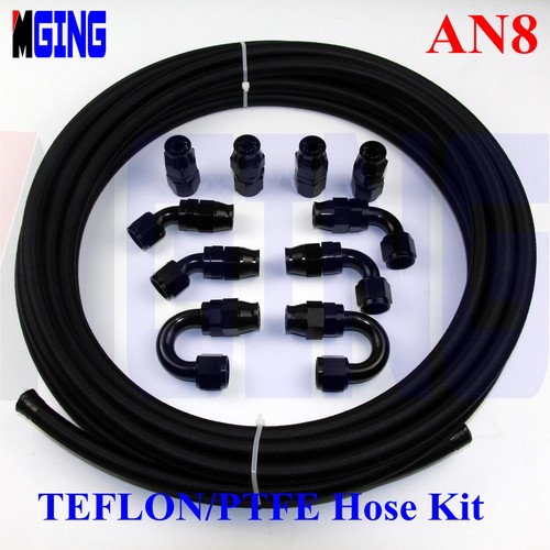 8an an8 8 PTFE Teflon Oil Gas Line E85 Fuel Hose End Fitting adapter AN ...