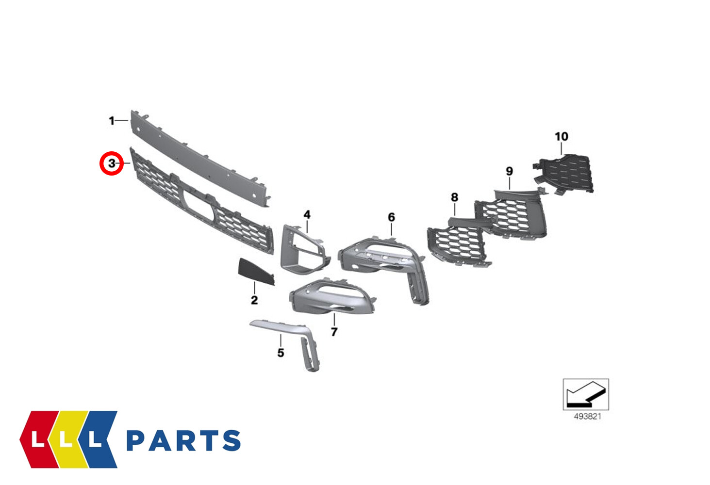 NEW GENUINE BMW X5 SERIES G05 M FRONT BUMPER LOWER CENTER GRILL ...