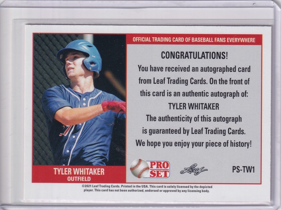 Tyler Whitaker 2021 Leaf Pro Set Red Autograph PS-TW1 | eBay