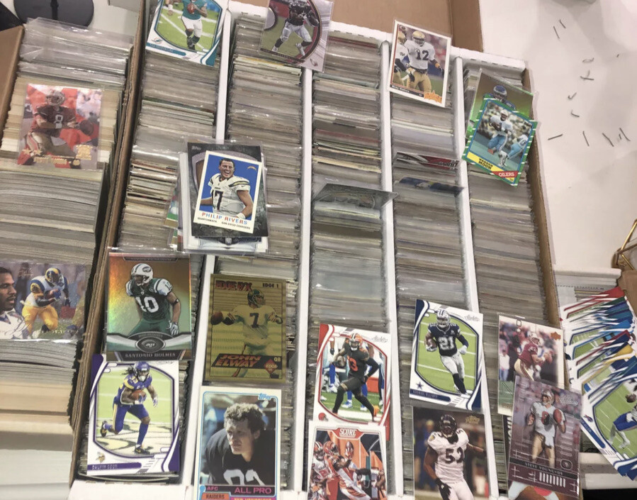Huge LOT Appx. 5 lbs. Football Cards Giant BOX LOT w Stars HOF Inserts ...