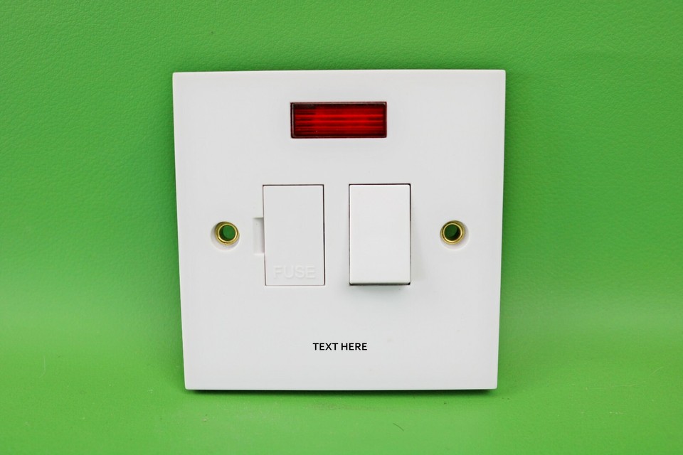 GET 13A Spur Engraved Switch Fused White Boiler Dishwasher Fan Fridge ...