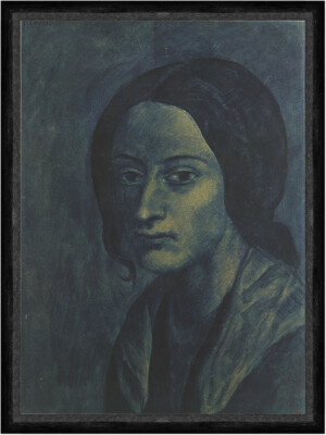 Die Frau mit der Haarsträhne Pablo Picasso 1903 Blau Faks_Werbung 1366 ...