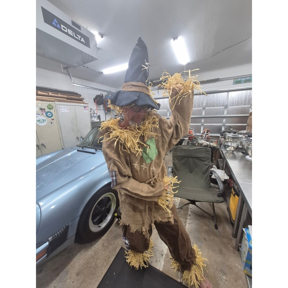 Scarecrow Costume Adult Halloween Burlap Hat Mens Womens Unisex Large ...