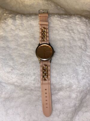 Rose Gold Geneva Platinum Watch With Gold Chain Links | eBay