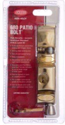 LOCKWOOD 680 Patio Bolt Gold Locking Bolt Key Operated 680-NEVB | eBay ...