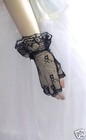 Fingerless Short Lace Wrist Ruffle Gloves Civil War+80s Finger Less ...