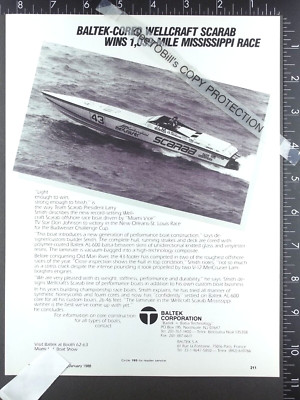 1988 ADVERTISEMENT for Baltek Corp, with Don Johnson racing 43 Scarab ...