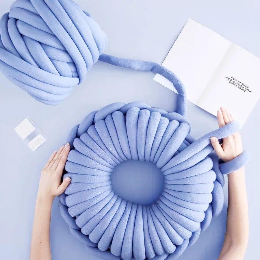 Bulky Chunky Wool Yarn Super Soft Arm Knitting Roving Crochet Blanket ...