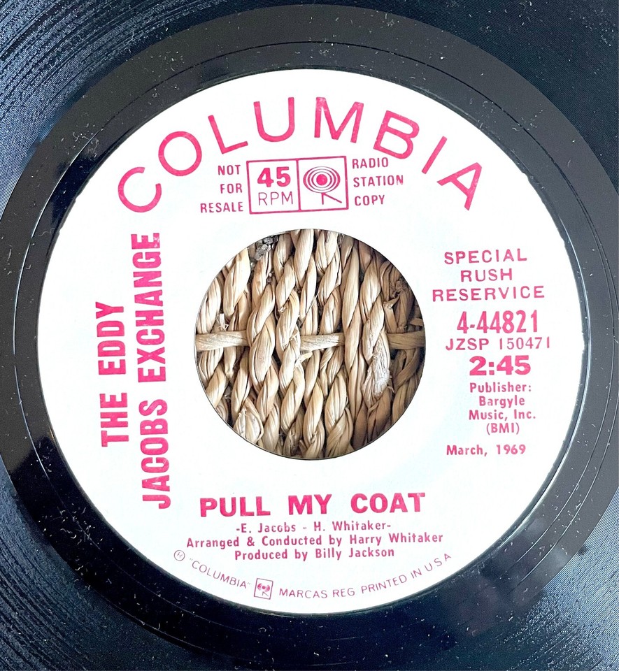 RARE FUNK 7" SINGLE "PULL MY COAT" EDDY JACOBS EXCHANGE (COLUMBIA 1969 ...