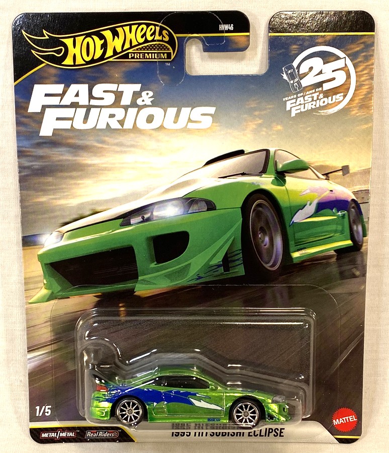 Mattel HOT WHEELS Premium FAST & FURIOUS 95 Mitsubishi Eclipse SHORT ...