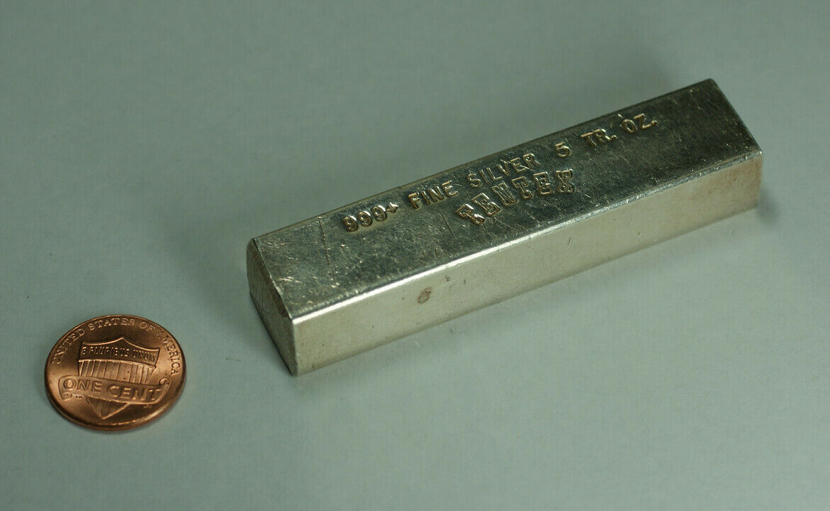 Early Tentex 5 Troy Oz. .999+ Fine Silver Bar Ingot | eBay
