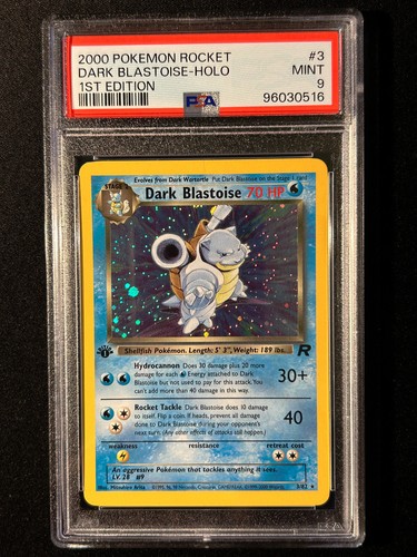 PSA 9 MINT 1st Edition Dark Blastoise Team Rocket Holo Rare 3/82 ...