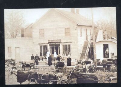REAL PHOTO SPRINGPORT MICHIGAN DOWNTOWN STREET SCENE STORE POSTCARD ...