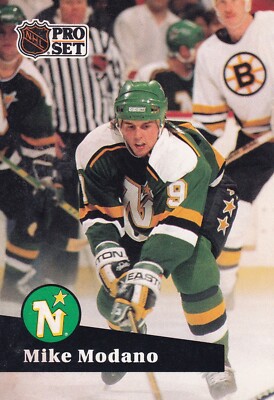 1991-92 Pro Set #105 Mike Modano- Minnesota + (Yes 4 Free Mystery Cards ...