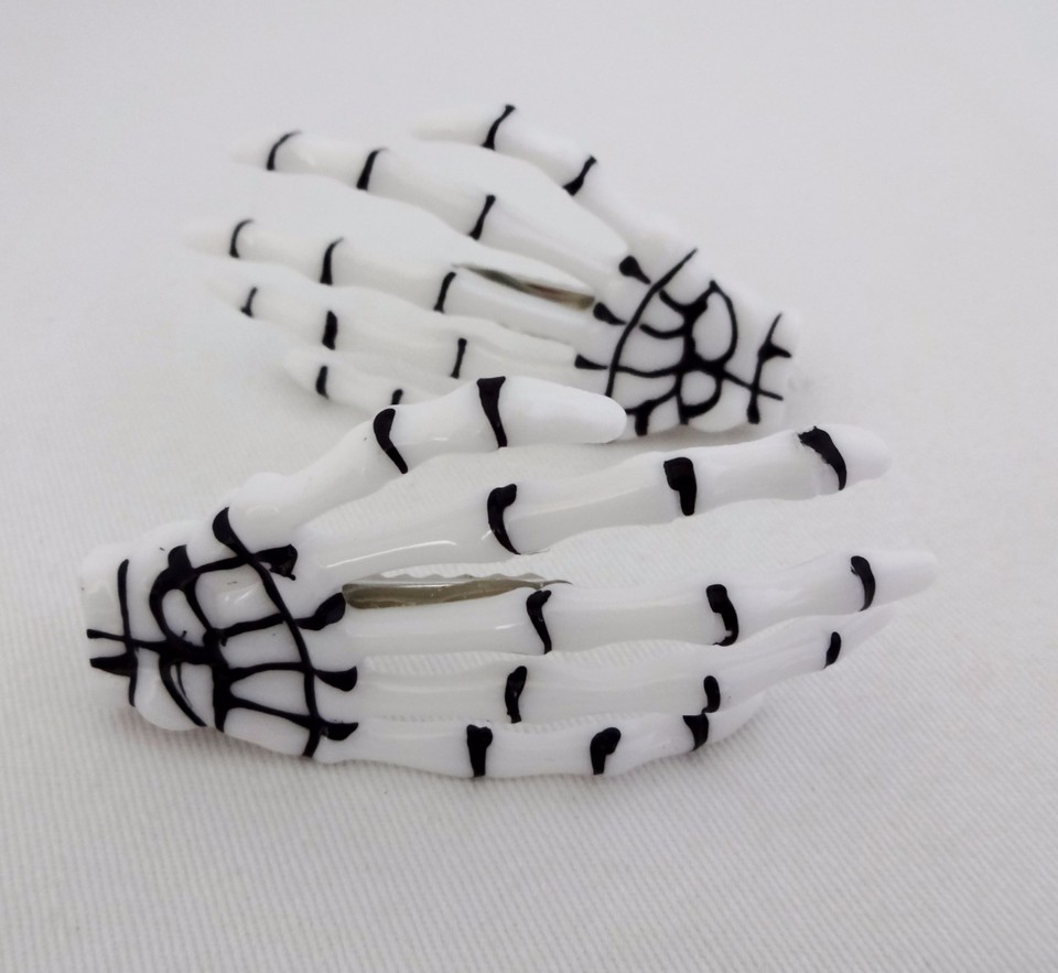Halloween Hair Clips Skeleton Hand Plastic Zombie Hands Metal Clips | eBay