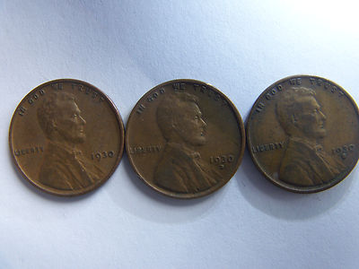 3 WHEAT PENNIES ALL 1930 P/D/S A COMPLETE SET | eBay