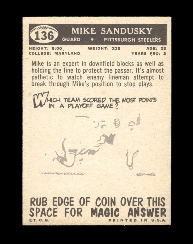 1959 Topps Set-Break #136 Mike Sandusky EX-EXMINT *GMCARDS* | eBay