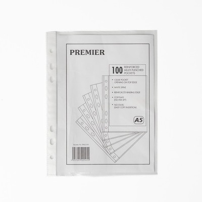 A5 Punched Pockets Clear Plastic Filing Wallets Poly Strong Sleeve (UK ...