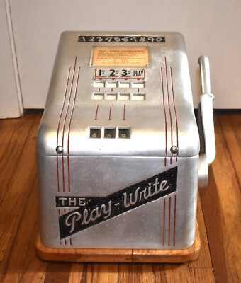 Vintage 1950 Play Write Trade Stimulator Coin Op Slot Machine with Key ...