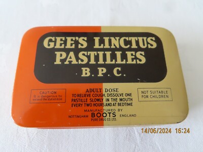 Gee’s Linctus Pastilles Tin | eBay