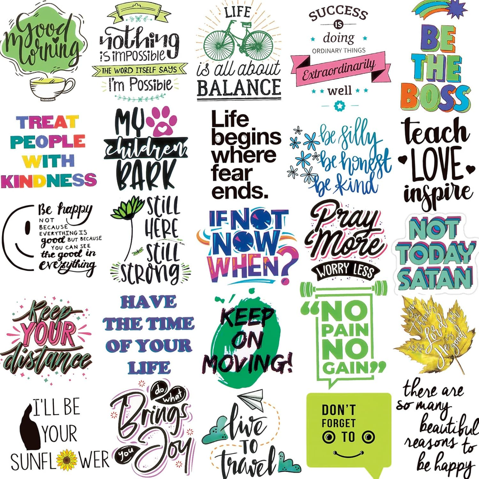200PCS Positive Motivational Words Stickers for Adults, Inspirational ...