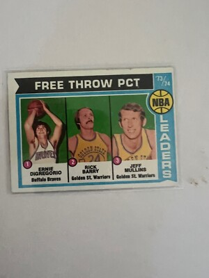 Digregorio Rick Barry Mullins 1974-75 Topps '73-74 NBA Free Throw Pct ...