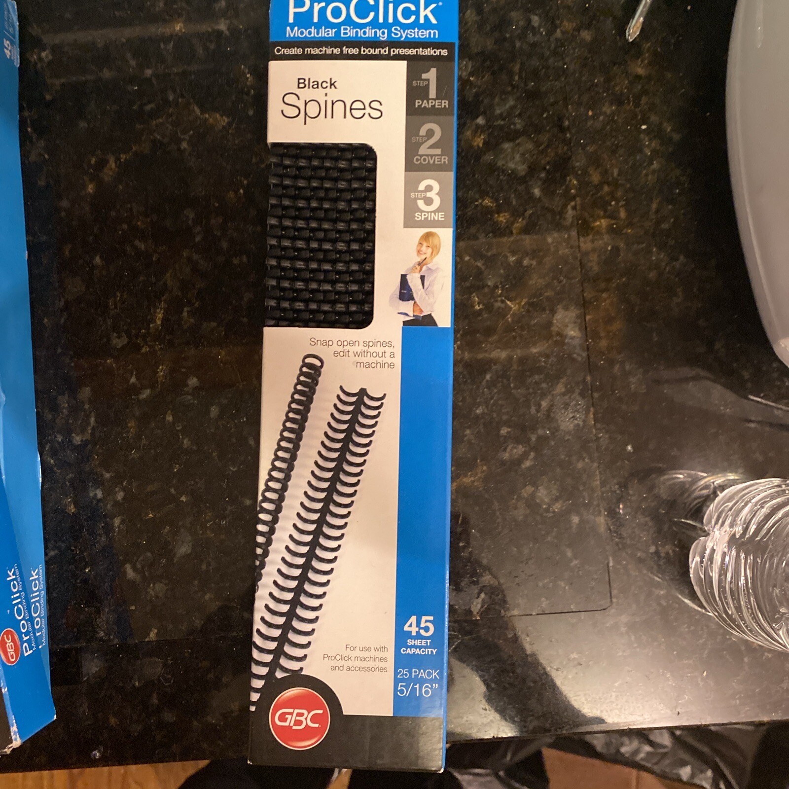 5 packages of GBC ProClick Binding Spines, 5/16", Black, 25 Pack for ...