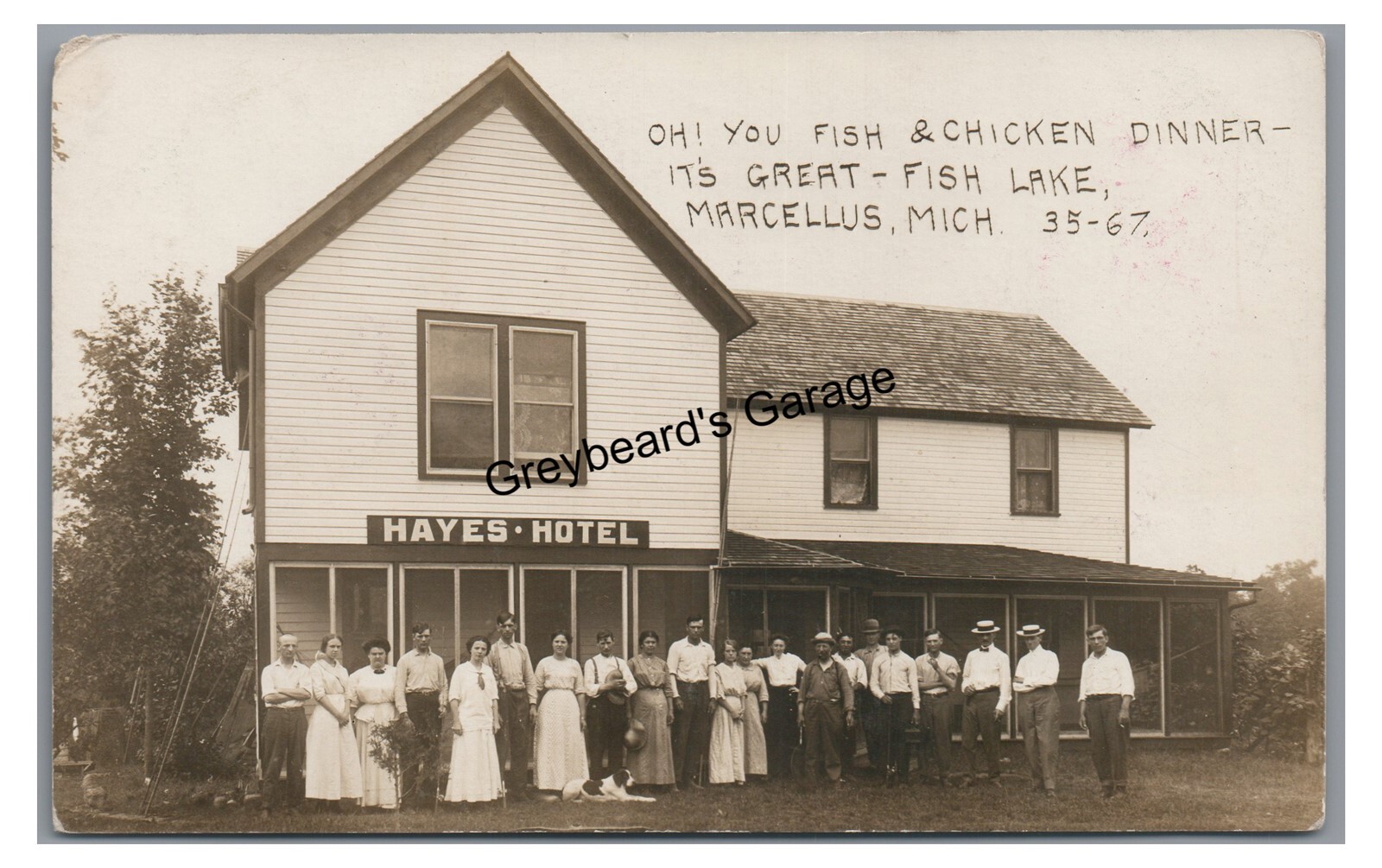 RPPC Hays Hotel Fish Lake Dinner MARCELLUS MI Michigan Real Photo ...