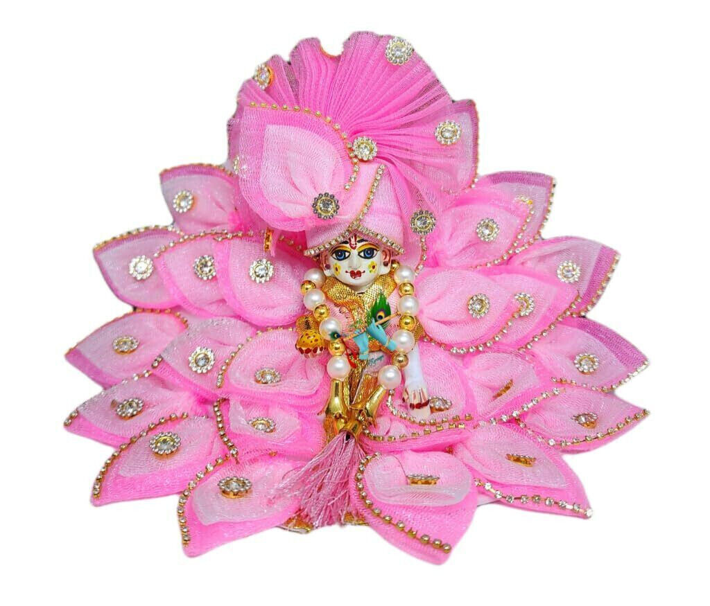 laddu Gopal Baby Pink Colour Patti Flower Dress with pagdi and Choli ...