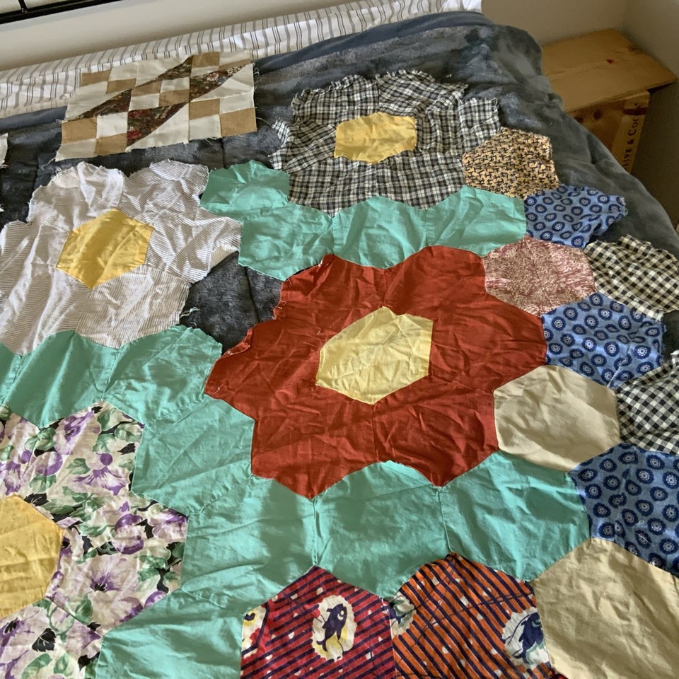 VARIOUS LOT Cotton Unfinished Quilt Fabric Patchwork Blanket top topper ...