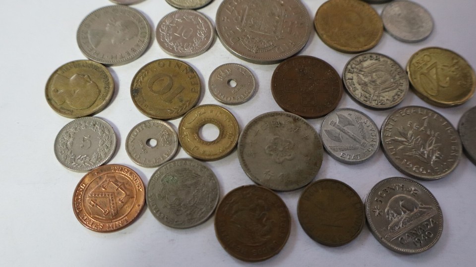 Old Foreign Coin Lot FROM ALL OVER THE WORLD SOME POSSIBLE SILVER LOT 1 ...