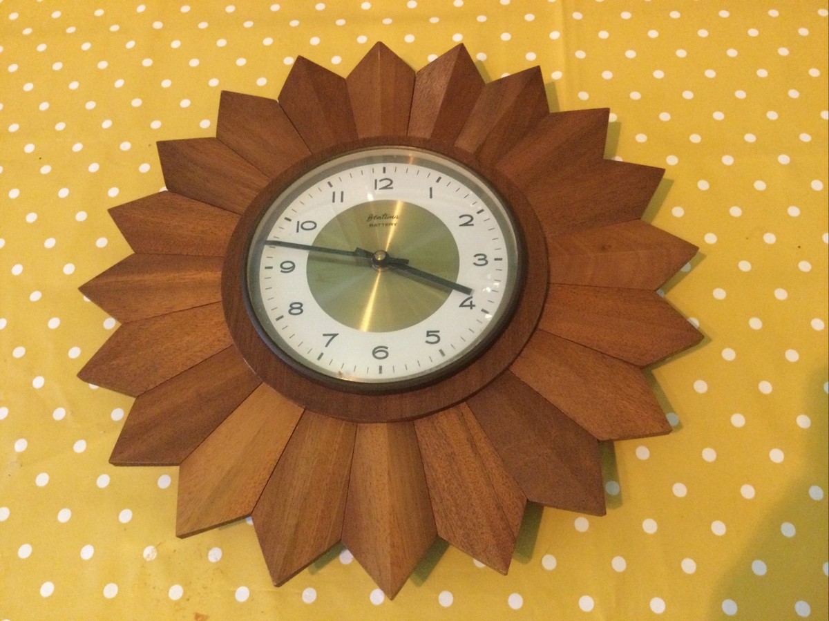 Retro Sunburst Wall Clock